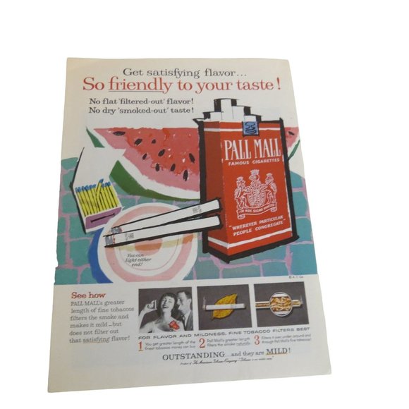 Pall Mall Cigarettes | Other | Pall Mall Cigarettes Advertising Print ...